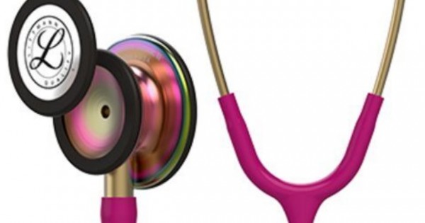 3M Littmann Classic III Stethoscope-Raspberry with Rainbow Chestpiece ...